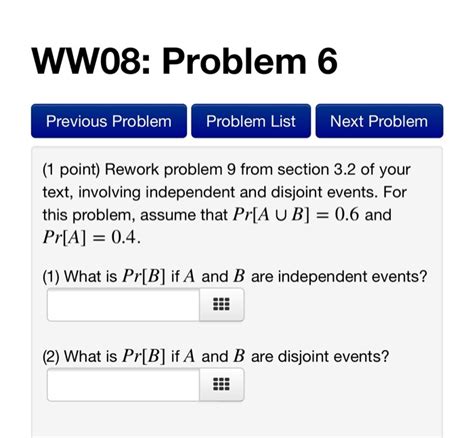 Solved Ww08 Problem 6 Previous Problem Problem List Next