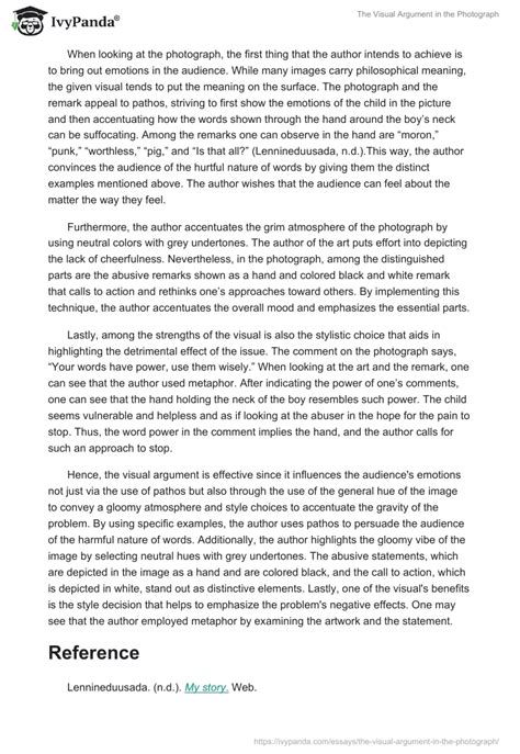 The Visual Argument In The Photograph 595 Words Essay Example