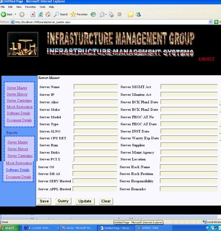 Infrastructure Management System ASP NET Project Code With C