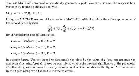 Solved Problem MATLAB Can Determine The Zero State Chegg