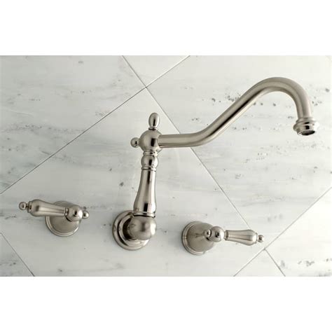 Heritage 3 Hole Wall Mount Roman Tub Faucet In Brushed Nickel
