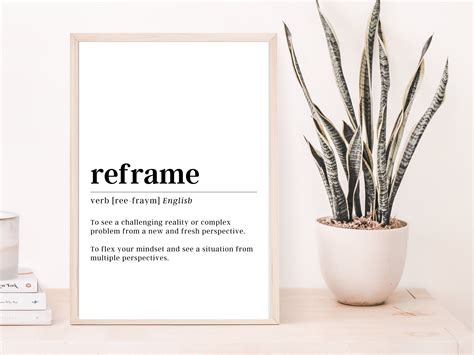 Reframe Definition Print Motivational Wall Art Etsy