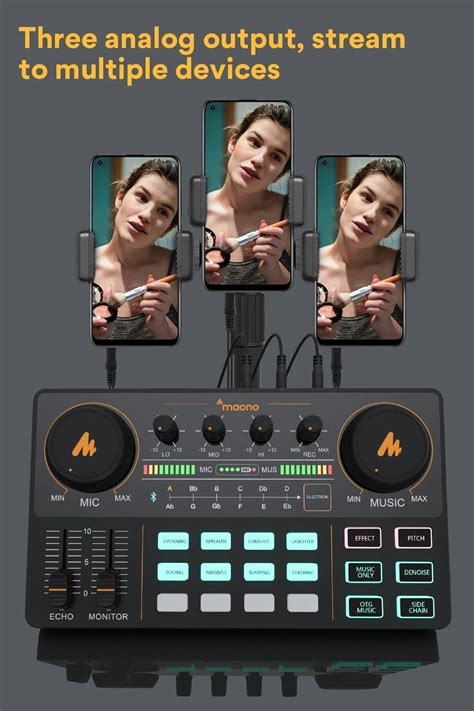 Maono Audio Interface Sound Card With Xlr Podcast Microphone For Live Sound Recording Microphone