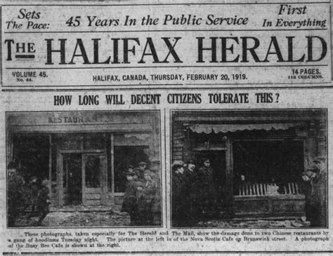 Anti Chinese Riots In Halifax 1919 Halifax