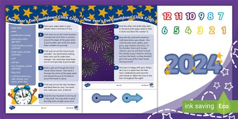 New Years Eve Countdown Clock Craft Teacher Made Twinkl