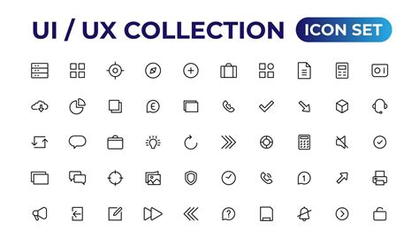 Ui Ux Icon Set User Interface Iconset Collection 42057932 Vector Art At Vecteezy