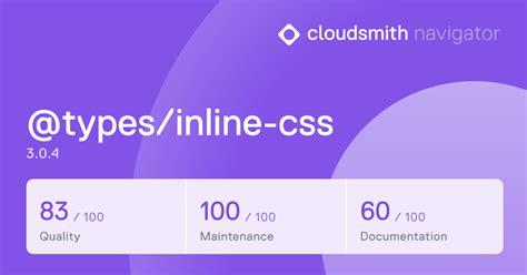 Typesinline Css 304 Npm Package Quality Cloudsmith Navigator