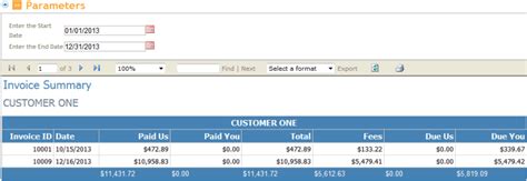Web Access Help Invoice Summary Report