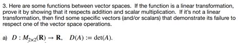 Solved Here Are Some Functions Between Vector Spaces If Chegg