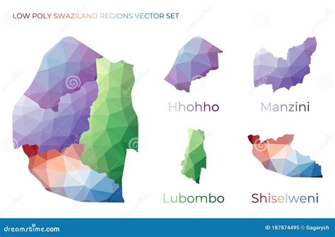Swazi Low Poly Regions Stock Vector Illustration Of Landmark 187874495