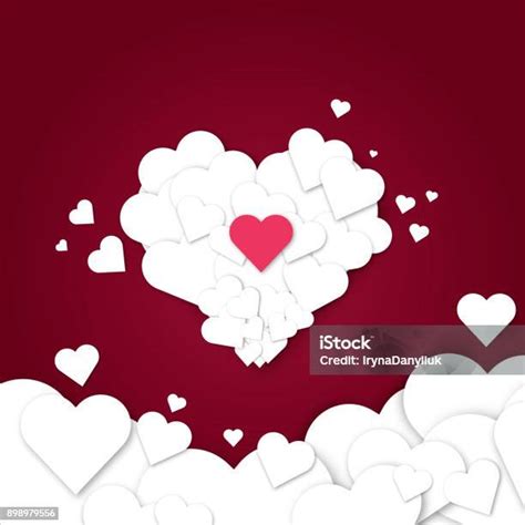 종이 하트 발렌타인 데이 벡터 사랑 아트 카드 종이 접기 스타일 로맨틱 홀리데이 배경 로맨스 창조적인 그림 가리기에 대한 스톡 벡터 아트 및 기타 이미지 Istock