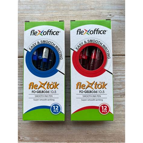 Flextok Ballpen Black Blue Red 05mm Retractable 12pcs Box