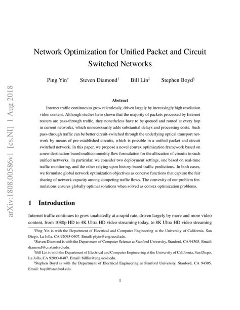 Network Optimization For Unified Packet And Circuit Switched Networks