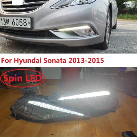 Capqx 5 핀 Led 소나타 2013 2014 2015 프론트 범퍼 Led 런나이트 안개등 안개등 교체 램프 2 개자동차 라이트 어셈블리 Aliexpress