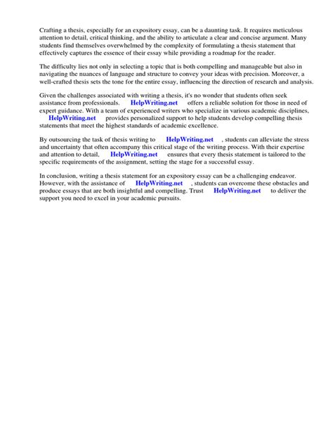 Example Of An Expository Essay Thesis Statement Pdf Essays Thesis