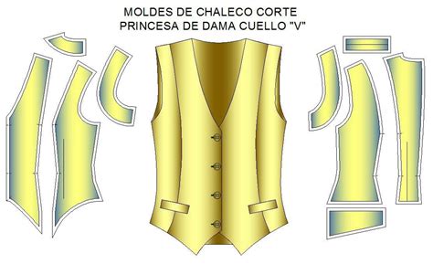 Patrones Digitalizados Para Fabricar De Chaleco Cláscio Cuello En V O