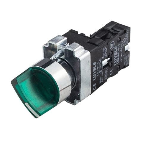 Selector Switch Green Illuminated Three Positions Maintained Automatic Switches