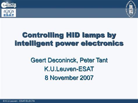 PPT Controlling HID Lamps By Intelligent Power Electronics PowerPoint Presentation ID 955564