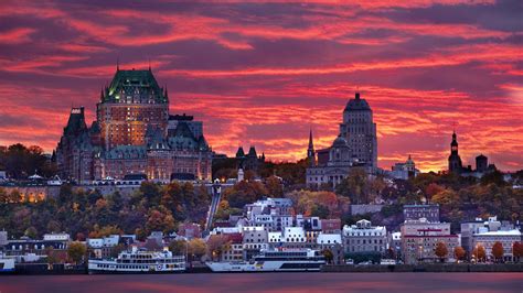 Download Quebec City Red Sunset Wallpaper