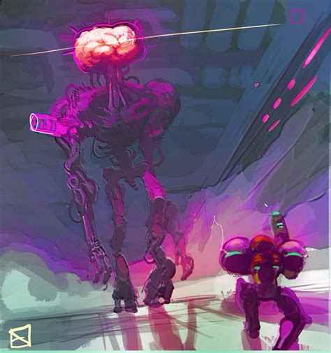 Neal D Anderson Mother Brain Samus Aran Metroid Nintendo Super Metroid Highres Girl