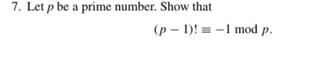 Solved 7 Let P Be A Prime Number Show That Chegg Com