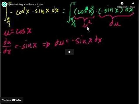 khan academy calculus definite integral with substitution