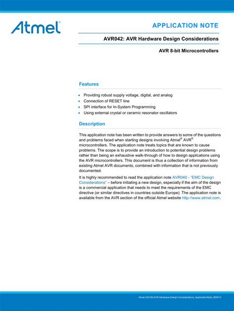 Pdf Avr042 Avr Hardware Design Wp Content