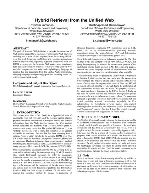 Pdf Hybrid Retrieval From The Unified Web