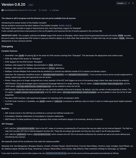 Solidity On Twitter We Just Released Solidity 0820 🚀 This Latest