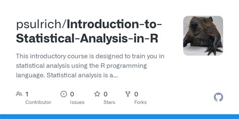 Github Psulrichintroduction To Statistical Analysis In R This