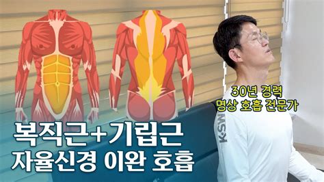 따라해보세요 긴장 스트레스 배출하는 하루 5분 복직근기립근 이완 호흡법 Youtube