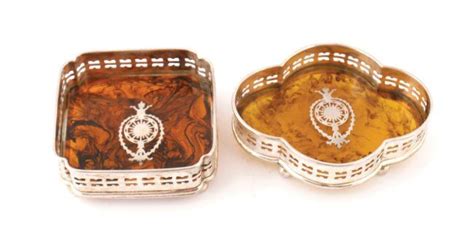 Two Silver Plated And Tortoise Shell Coasters Lot 242 Silver Plate Shells Tortoise Shell Two Silver Plated And Tortoise Shell Coasters Lot 242 Silver Plate Shells Tortoise Shell
