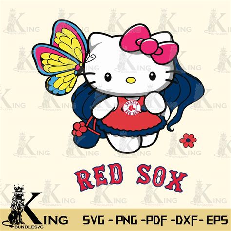 Boston Red Sox Kitty Cartoon Kingbundlesvg