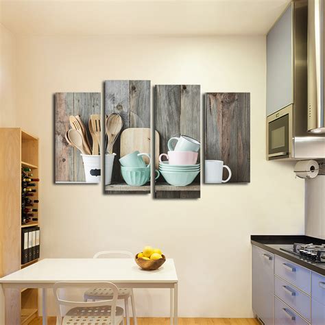 Shabby Chic Kitchen Multi Panel Canvas Wall Art Elephantstock