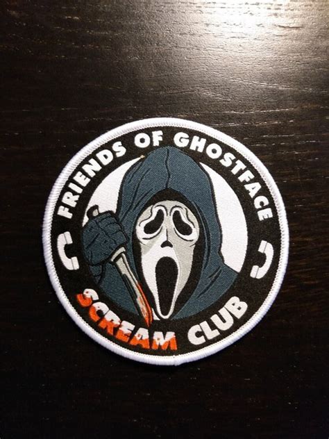 Patch Scream Ghostface Fan Club Badge Woven Horror Etsy