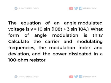 Solution Calculate The Carrier And Modulating Frequencies The