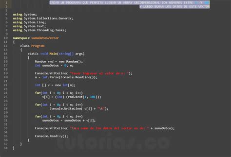 Arrays Visualstudio C Suma Datos Vector