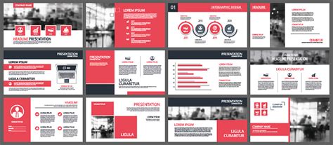 빨간 프레 젠 테이 션 템플릿 및 인포 그래픽 요소 배경입니다 사업 연례 보고서 전단지 기업 마케팅 전단지 광고 브로셔 현대적인 스타일에 사용 합니다 0명에 대한 스톡 벡터