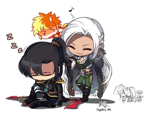 Resting Time By Cporing Anime Chibi Chibi Characters Cartoon Art