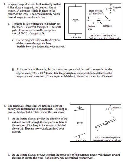 Solved A Square Loop Of Wire Is Held Vertically So That Chegg