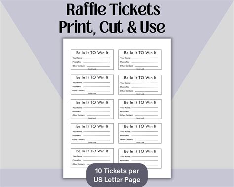 Printable Raffle Tickets Templates Free Shop On Pinterest
