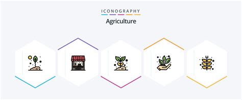Agriculture 25 Filledline Icon Pack Including Plant Grower Ship Agriculture Nature 19690625