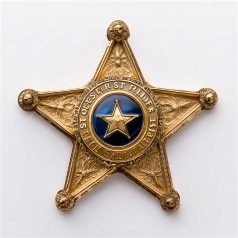 Ornate Sheriffs Star Badge With Engraved Text Premium Ai Generated Image