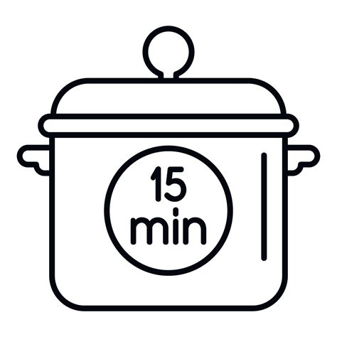 Cooking Pot Showing 15 Minute Timer For Food Preparation 74347367