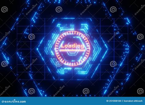 Futuristic Sci Fi Interface Hud Loading Progress Bars 3d Rendering Stock Illustration