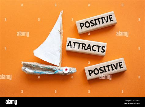 Positive Attracts Positive Symbol Wooden Blocks With Words Positive Attracts Positive