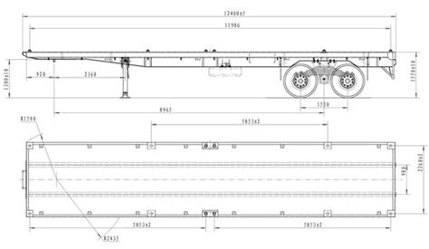 40ft Bogie Type Flatbed Semi Trailer Tic Trucks