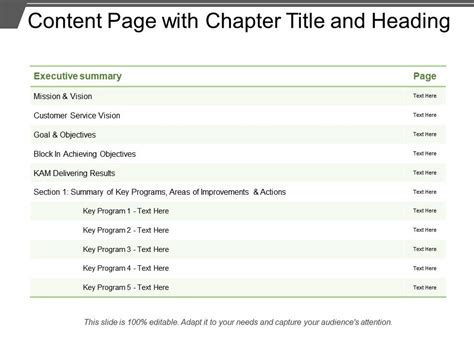 Content Page With Chapter Title And Heading Templates PowerPoint Slides PPT Presentation