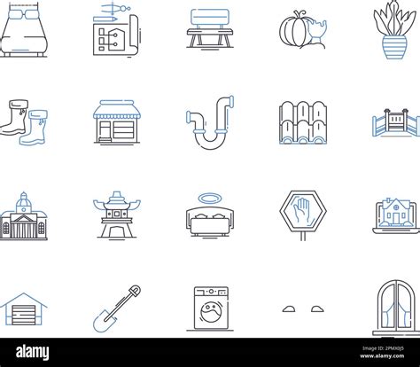 Apartment Building Outline Icons Collection Apartment Building Block Complex Structure