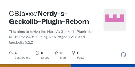 github cbjaxxx nerdy s geckolib plugin reborn this aims to revive